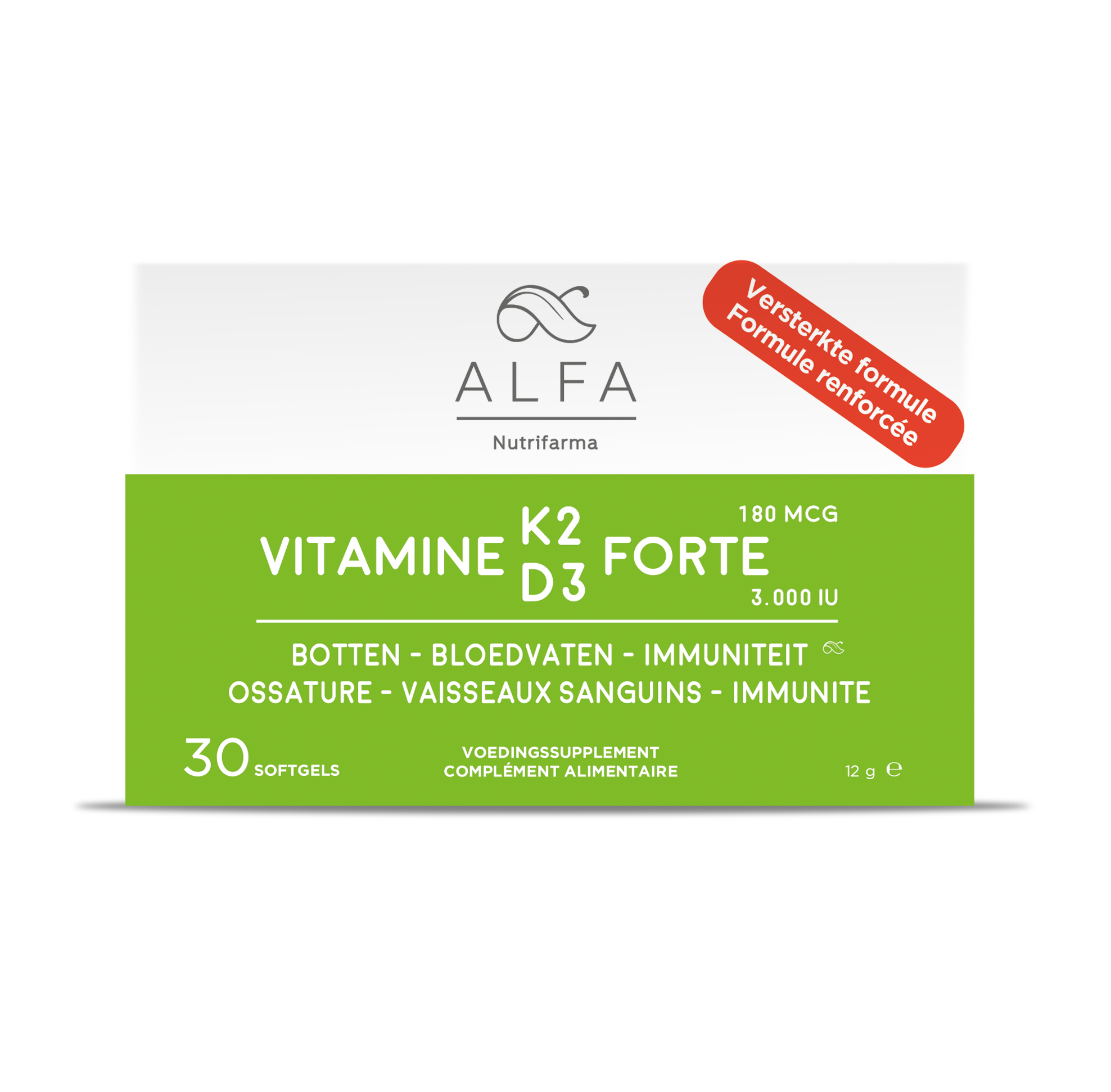 Vitamine K2D3 Forte NF - 30 softgels | ALFA016NEW/30